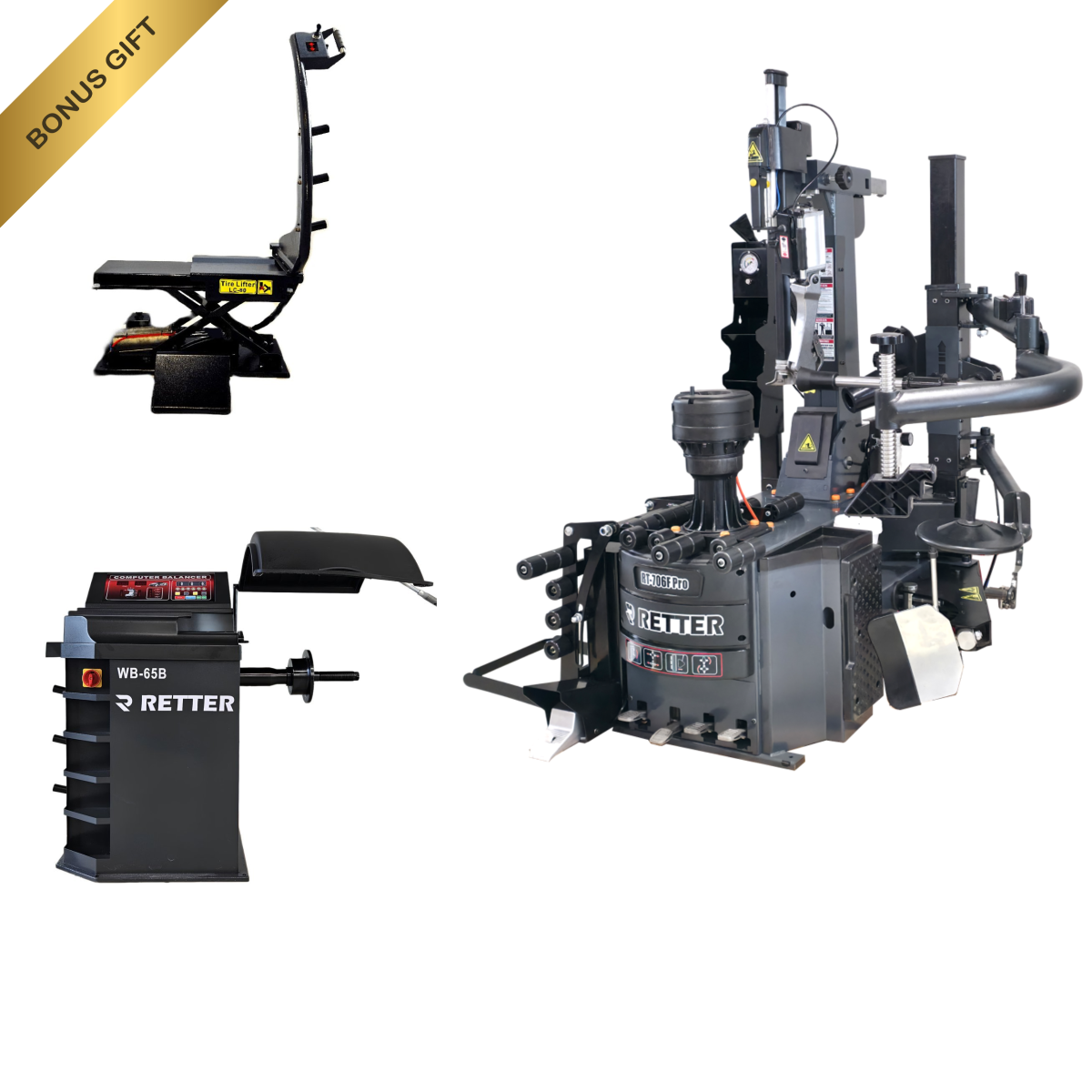 RETTER RT-706F Pro & WB-65B – Reifenmontiermaschine & Wuchtmaschine S ...